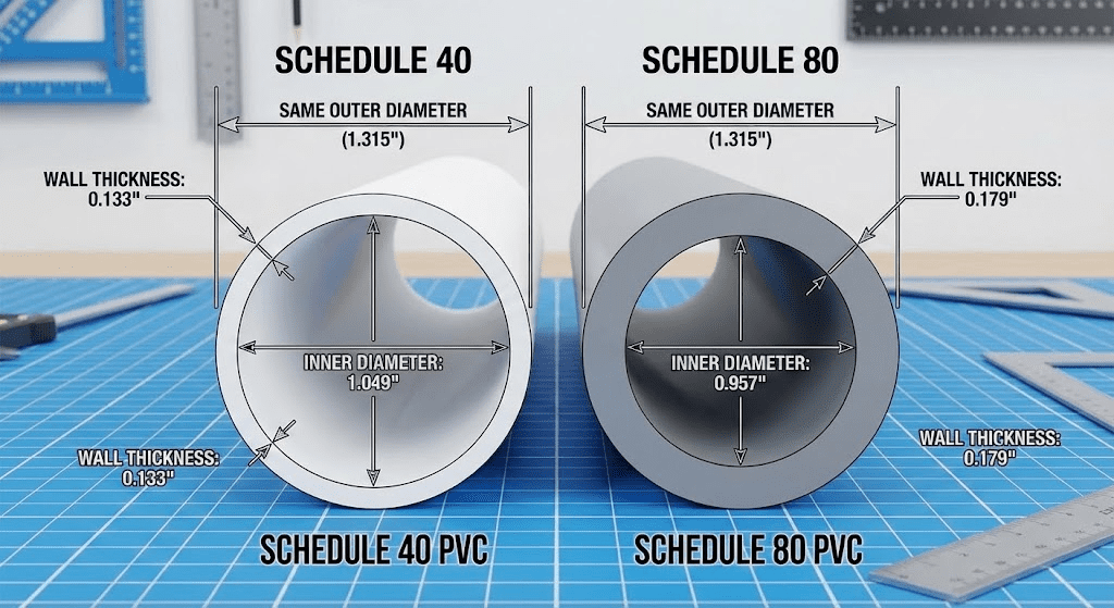 PVC Schedule 40 vs 80: La guía de selección completa - BASTONE